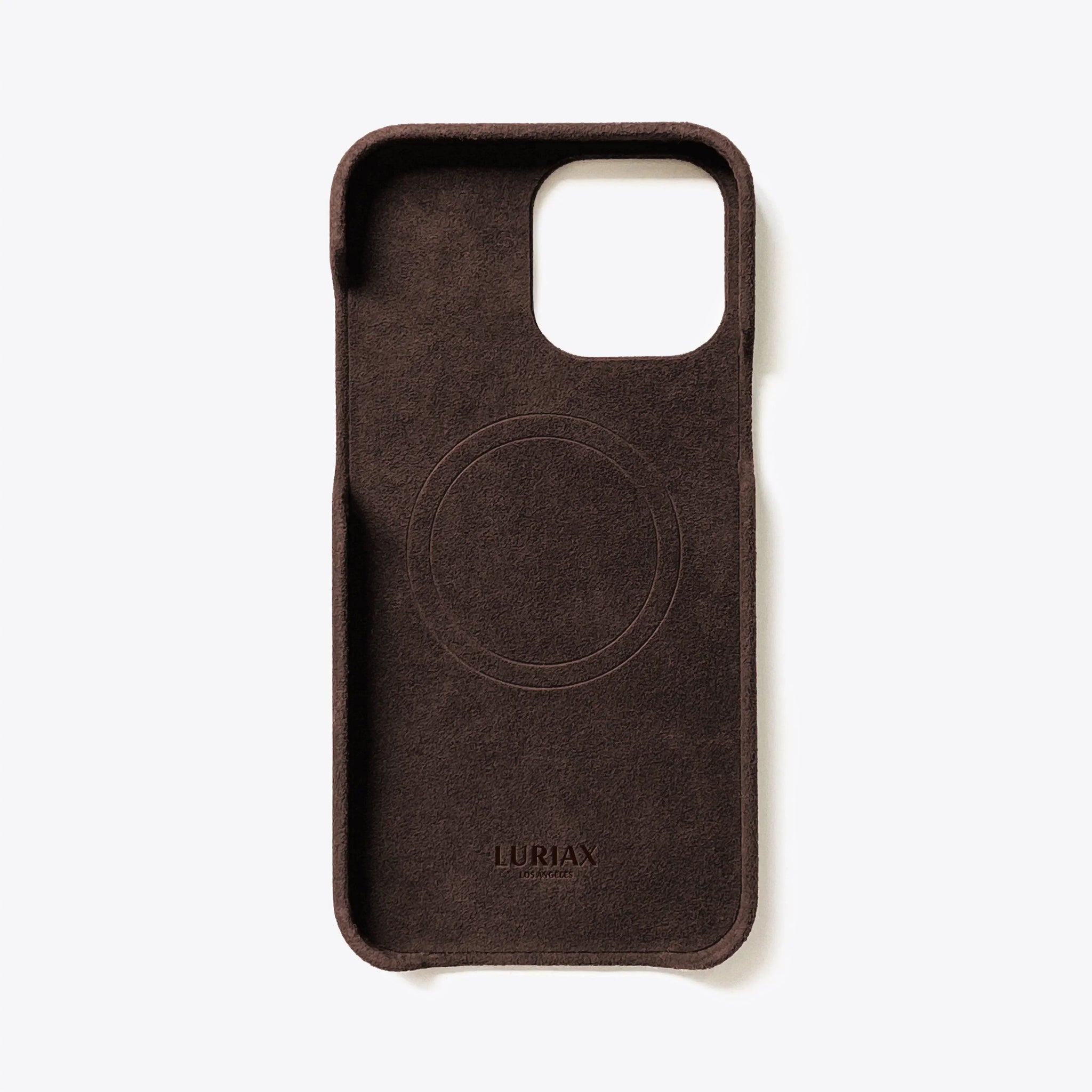 Alcantara Suede iPhone Case - Dark Brown | Luriax Personalized Fabric