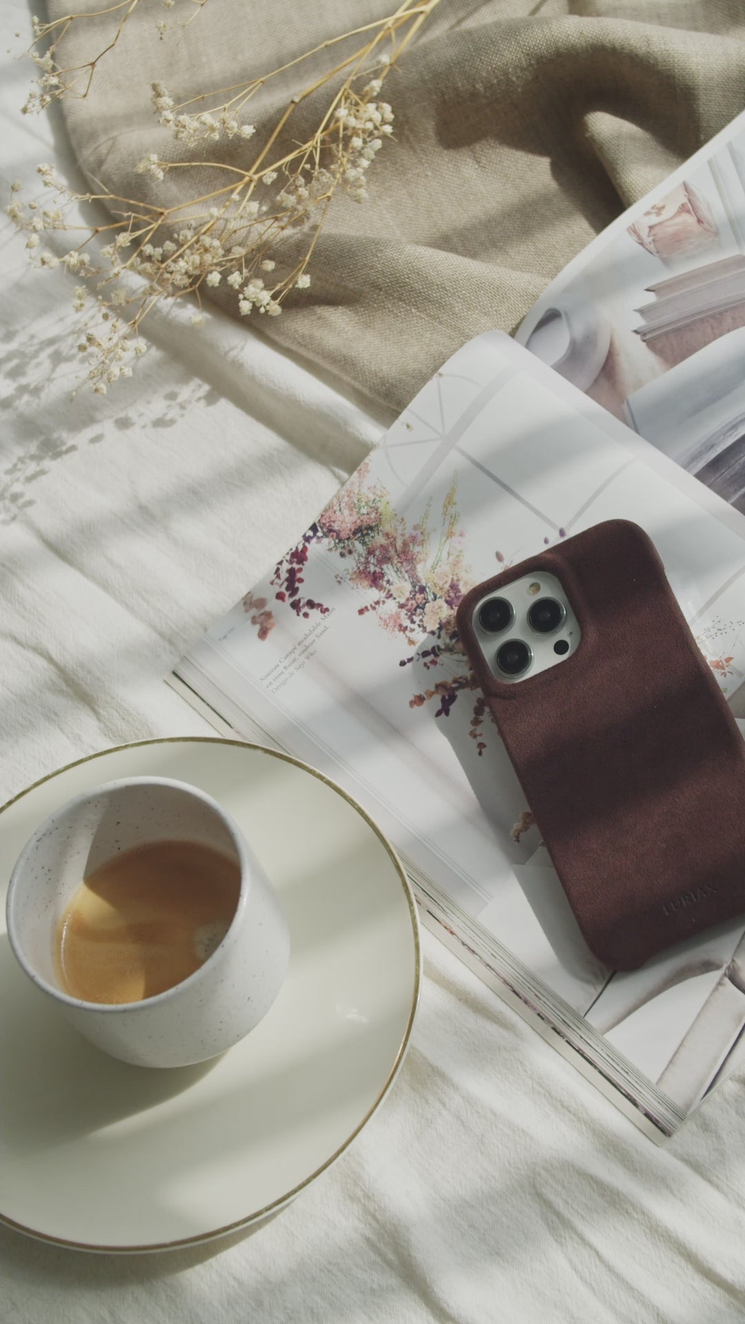 Alcantara Suede iPhone Case - Dark Brown | Luriax Personalized Fabric